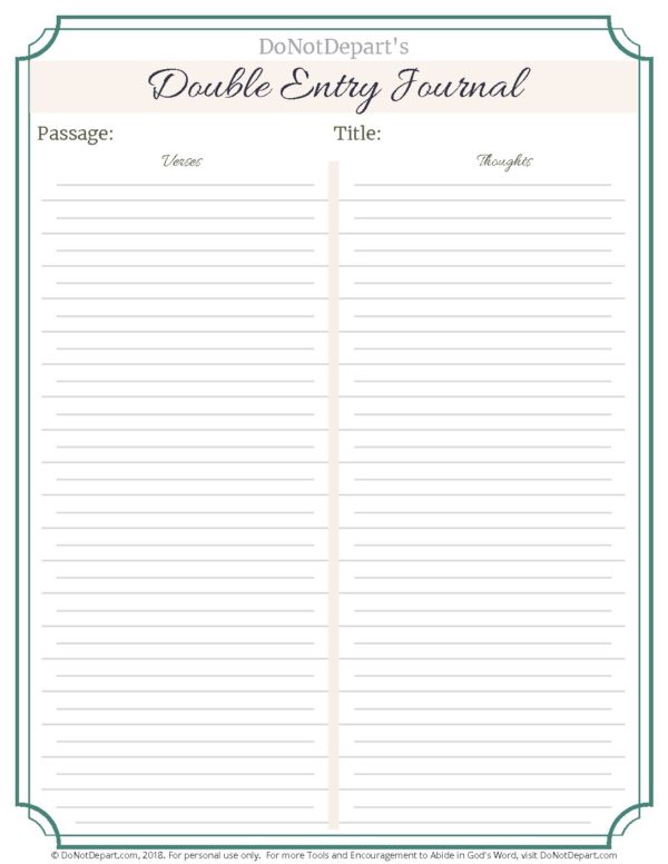 Double-Entry Journal - Do Not Depart