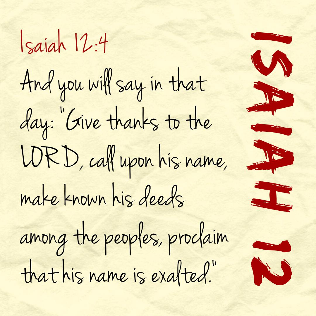 Isaiah 12 4 Do Not Depart Isaiah 12 4 Do Not Depart